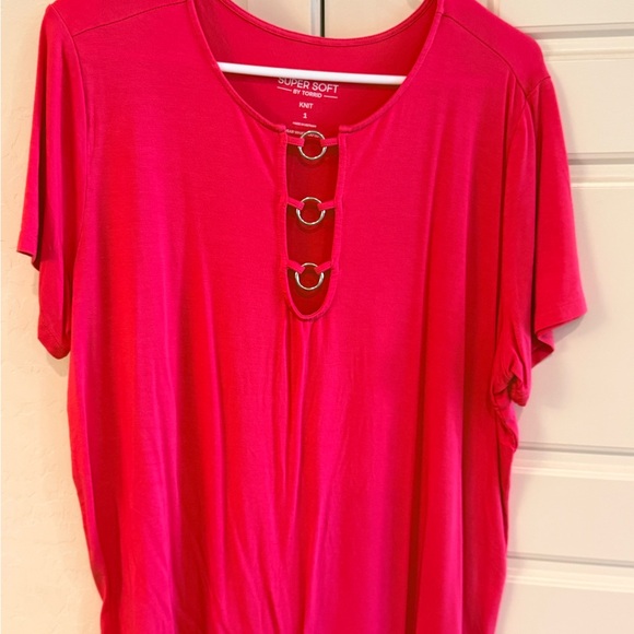 torrid | Tops | Torrid Super Soft Rouge Red Crew Neck Oring Fitted Top ...